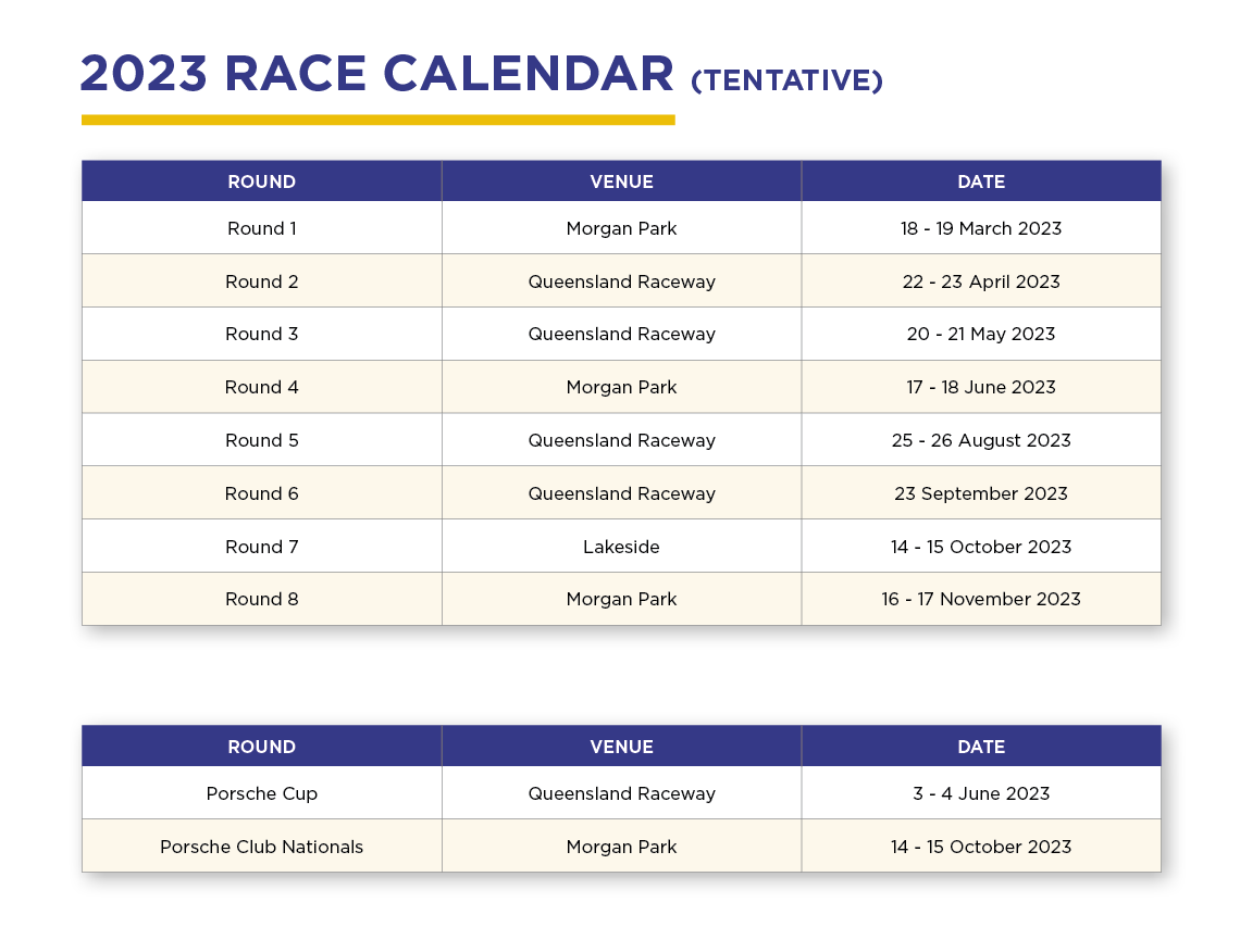 2023 Race Calendar – EFS Solar | APT Publications Racing